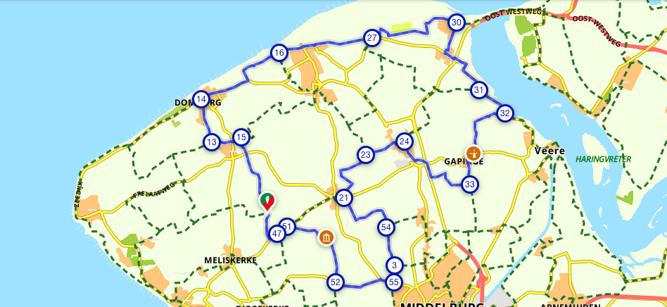 Fietsroute over Walcheren